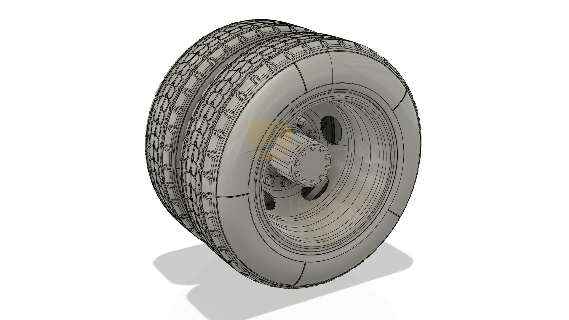 3D Heavy Truck Rear Wheels Model - TurboSquid 1906783