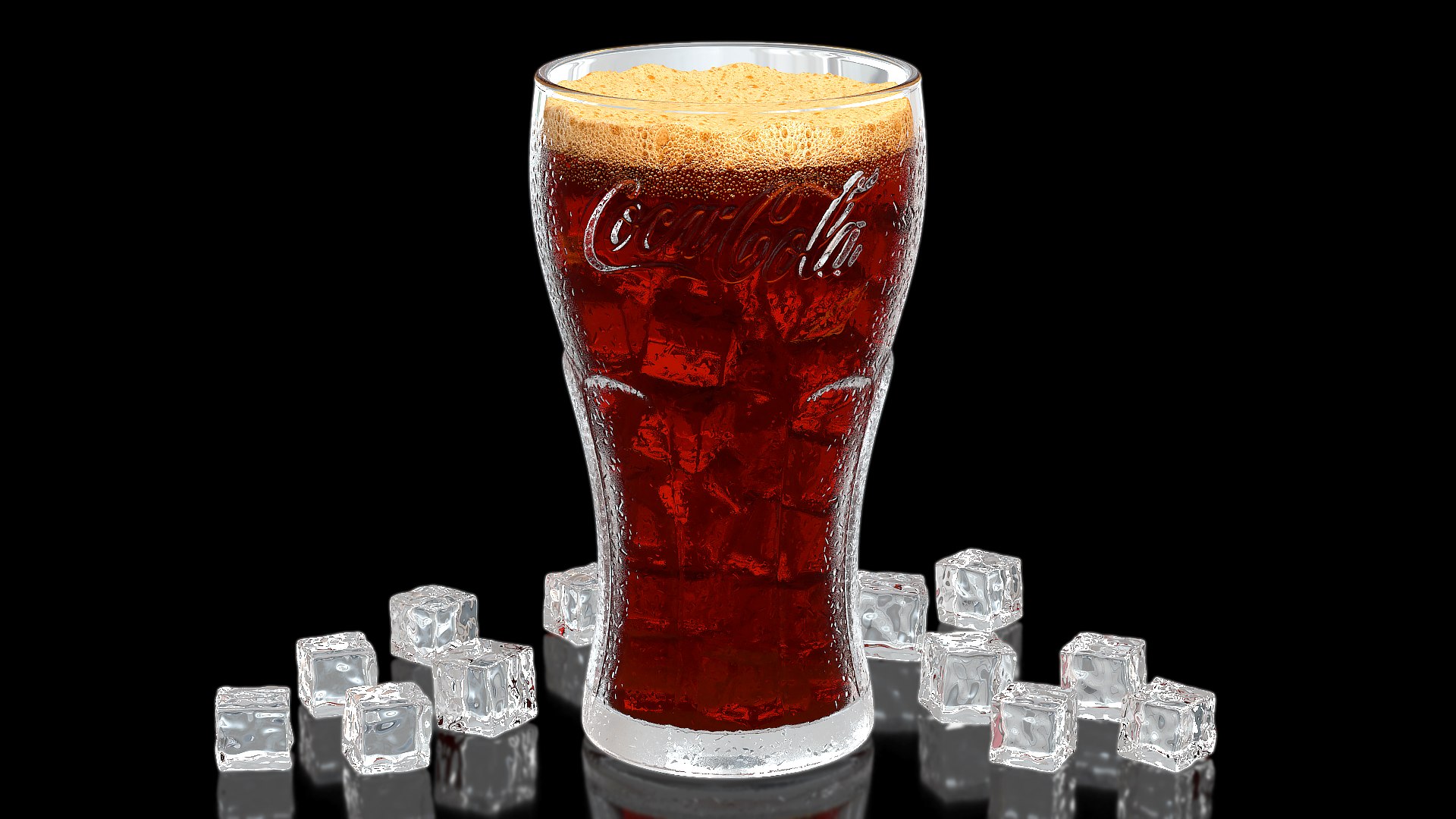Glass coca cola ice cubes model - TurboSquid 1623350