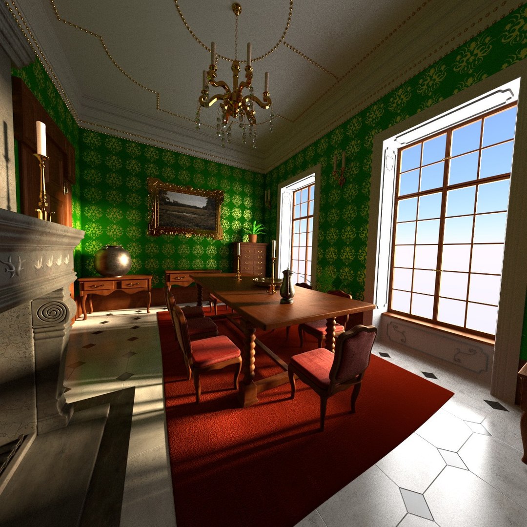 3d Model Baroque Dining Room