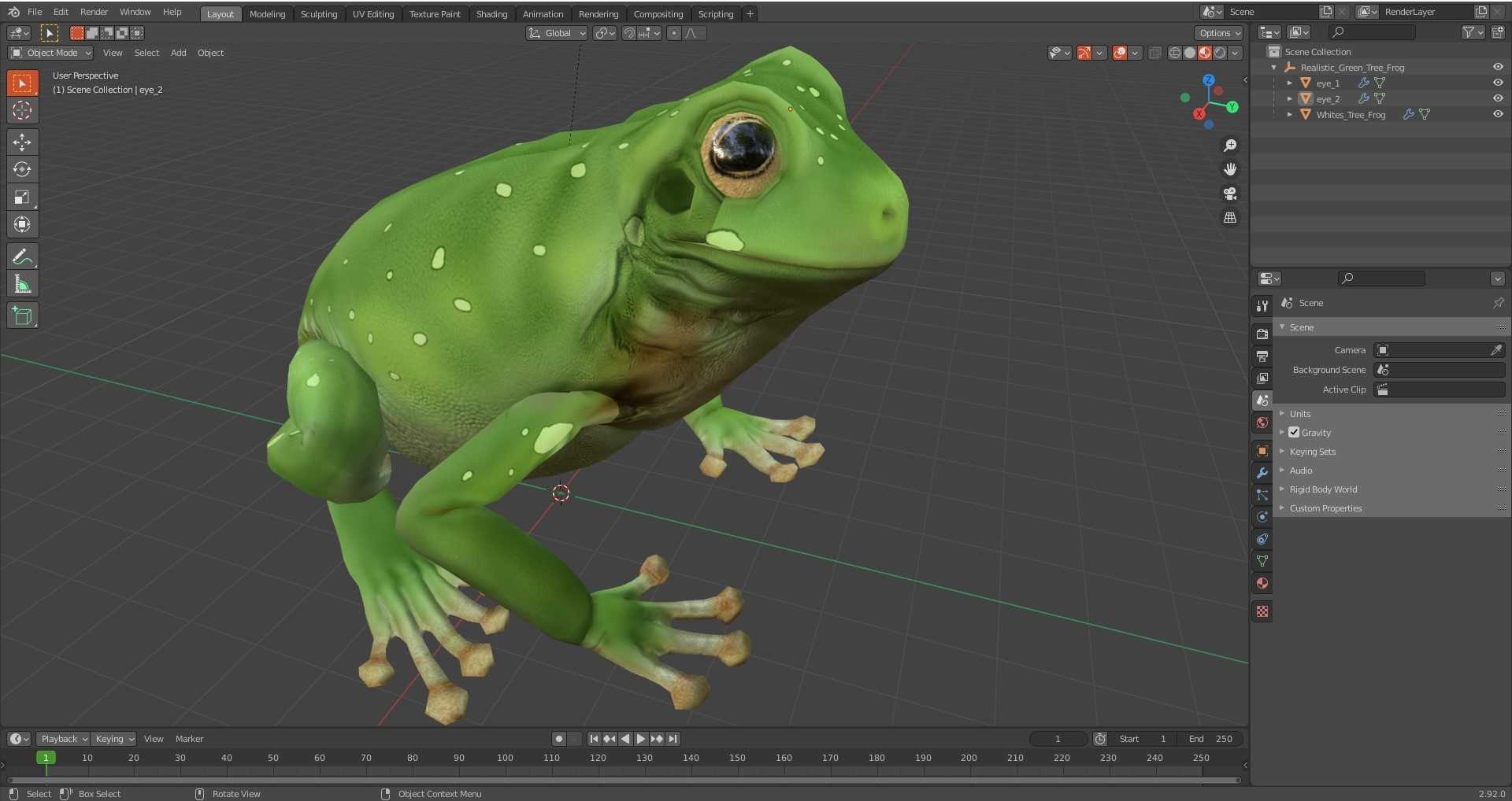 3D Realistic Green Tree Frog Model - TurboSquid 2249637