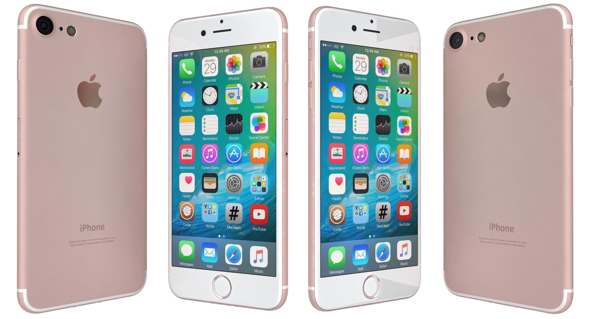 3d apple iphone 7 colors model