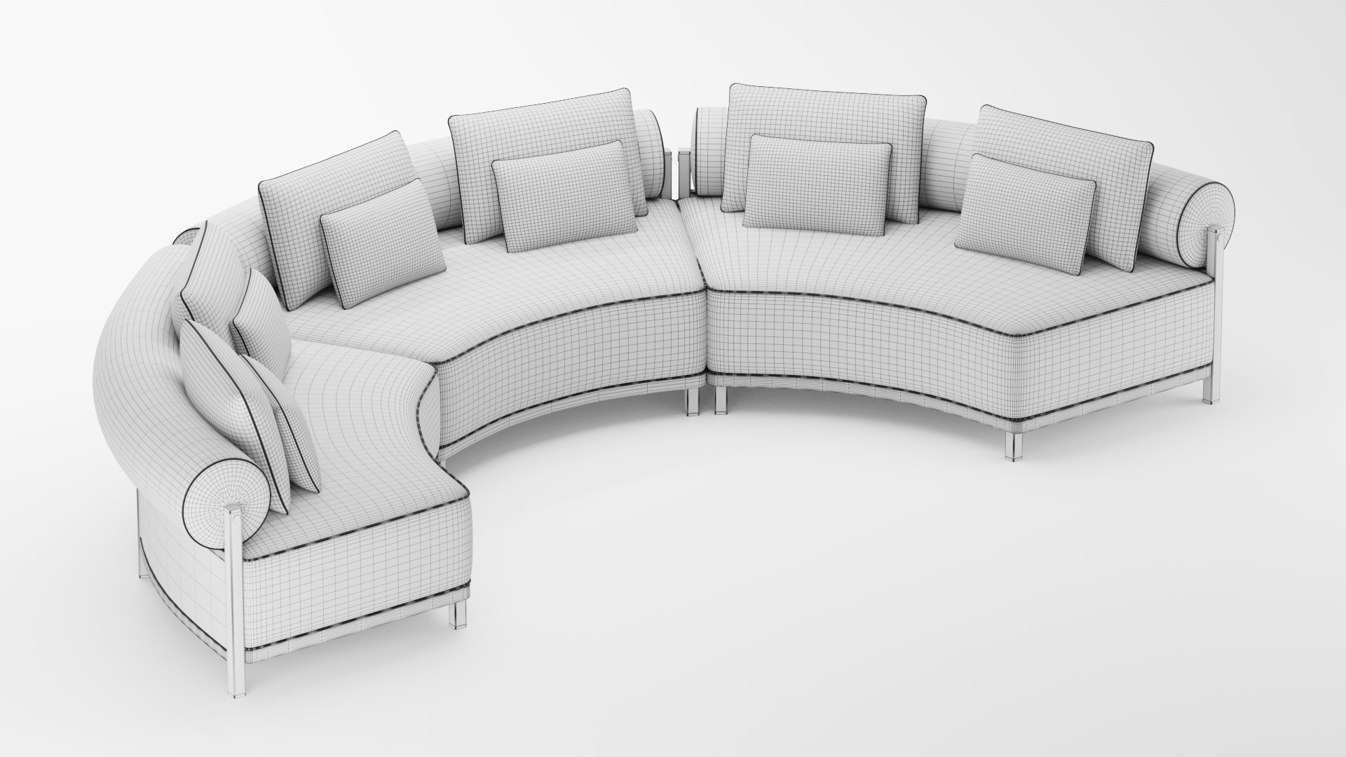 FRATO Saint Tropez Curved Sofa 3D - TurboSquid 2330290