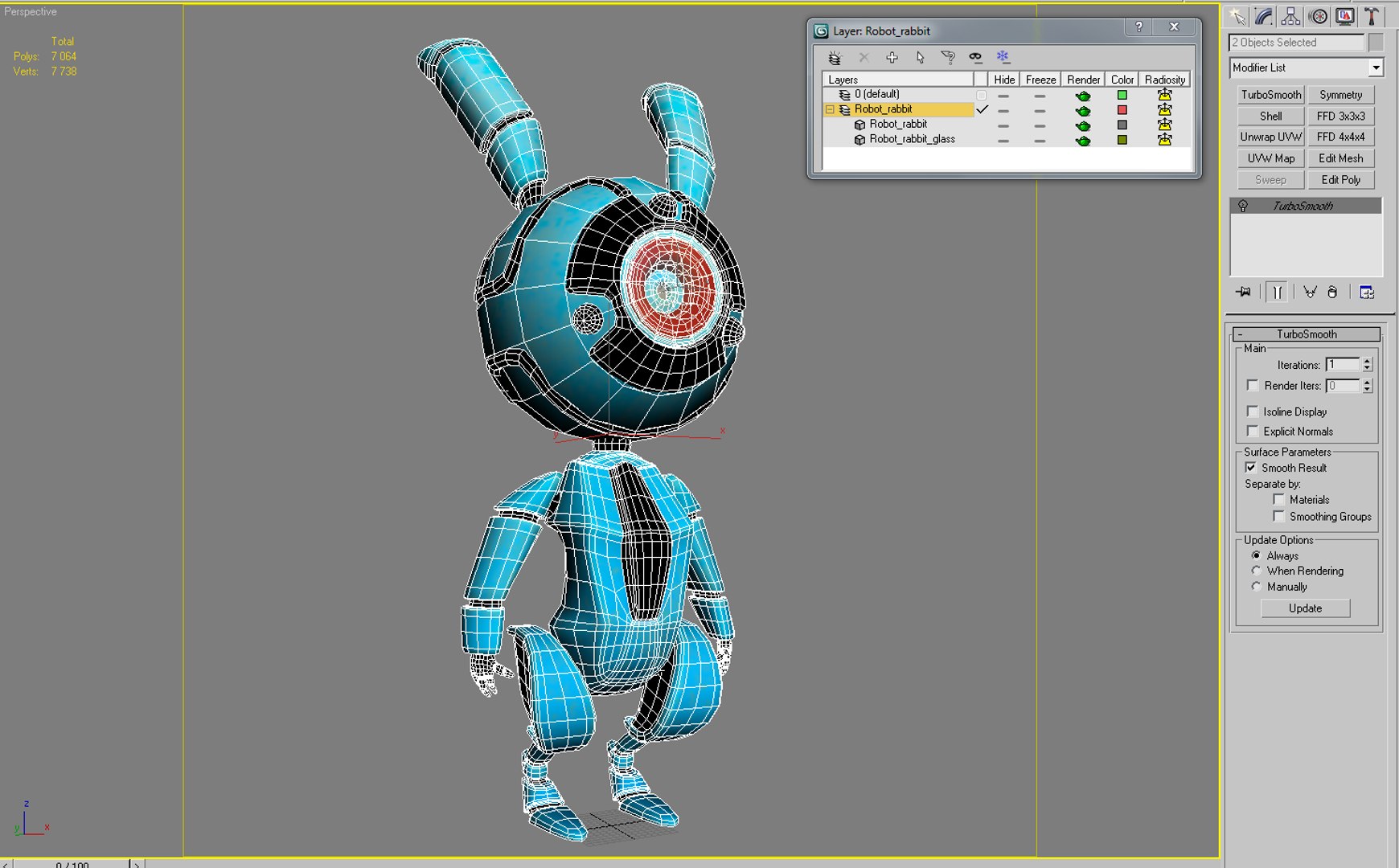 robot rabbit 3d max