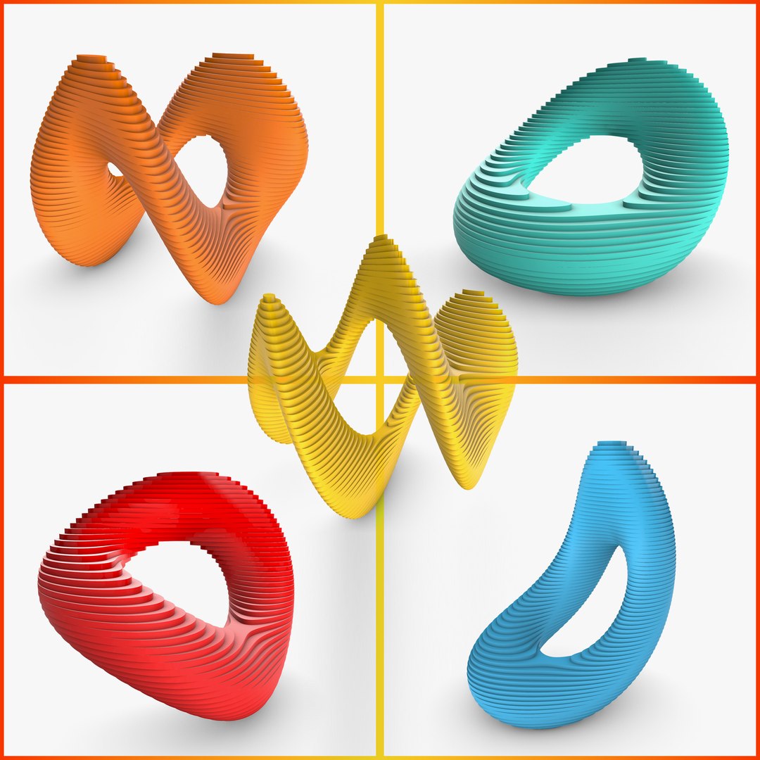 Sci-Fi Contour Forms Set 3D - TurboSquid 2352522