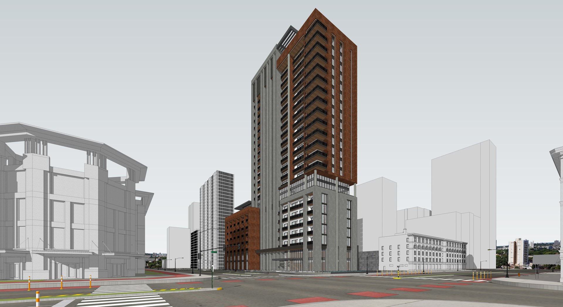 Residential High Rise Building Exterior Scene 3D Model 3D Model ...