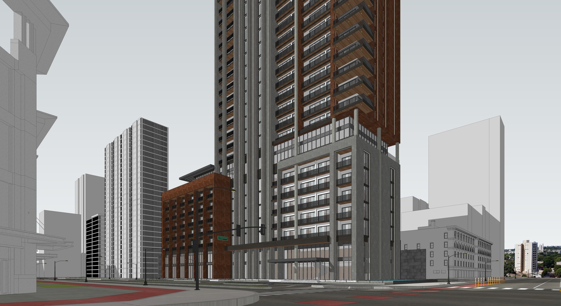 Residential High Rise Building Exterior Scene 3D Model 3D Model ...