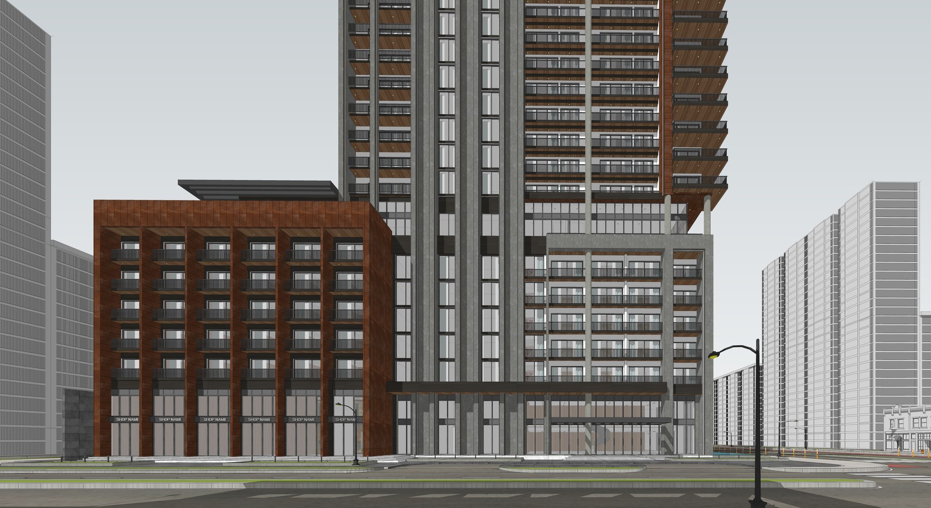 Residential High Rise Building Exterior Scene 3D Model 3D Model ...