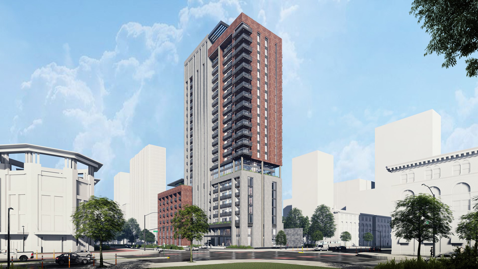 Residential High Rise Building Exterior Scene 3D Model 3D Model ...