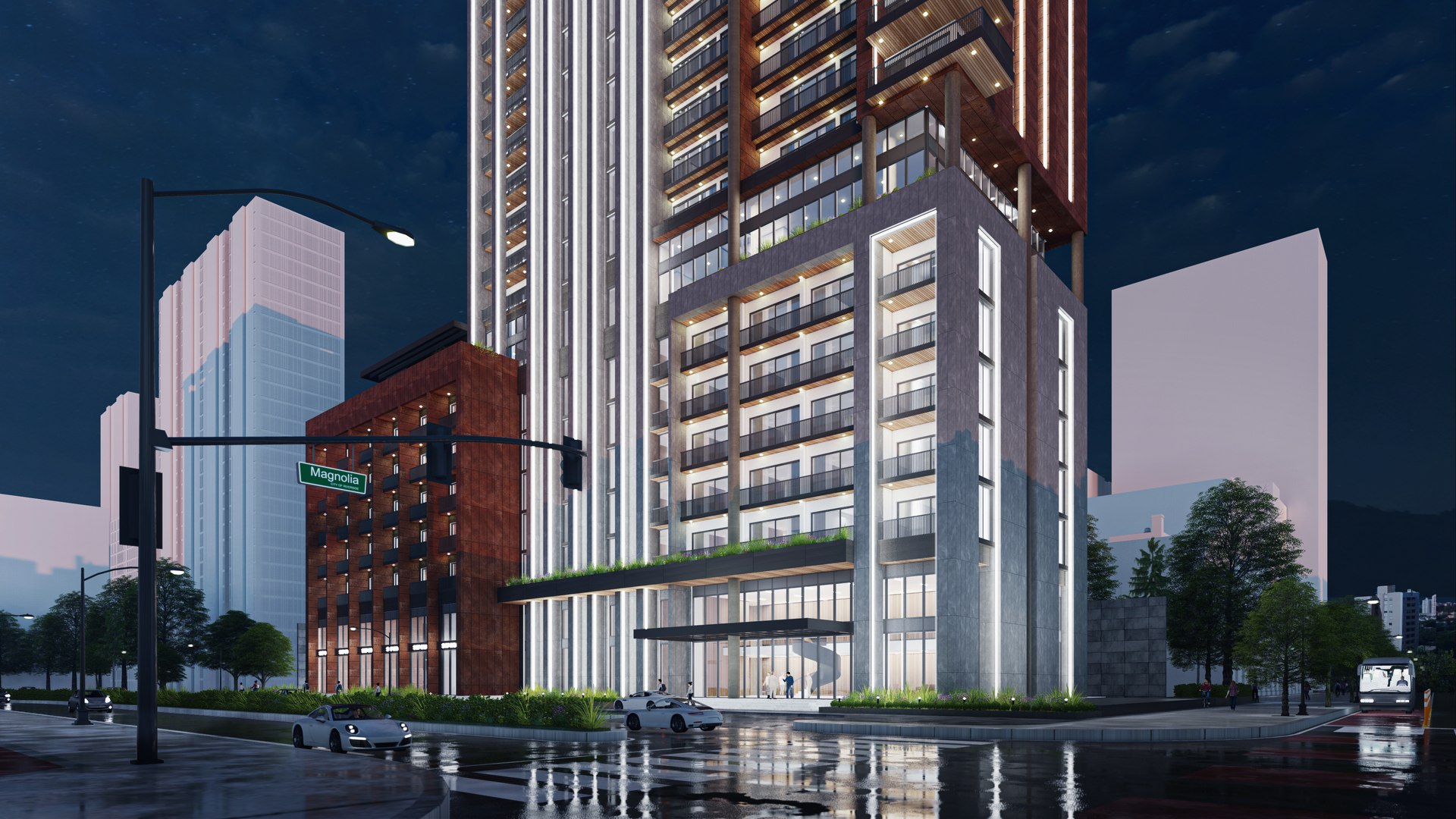 Residential High Rise Building Exterior Scene 3D Model 3D Model ...