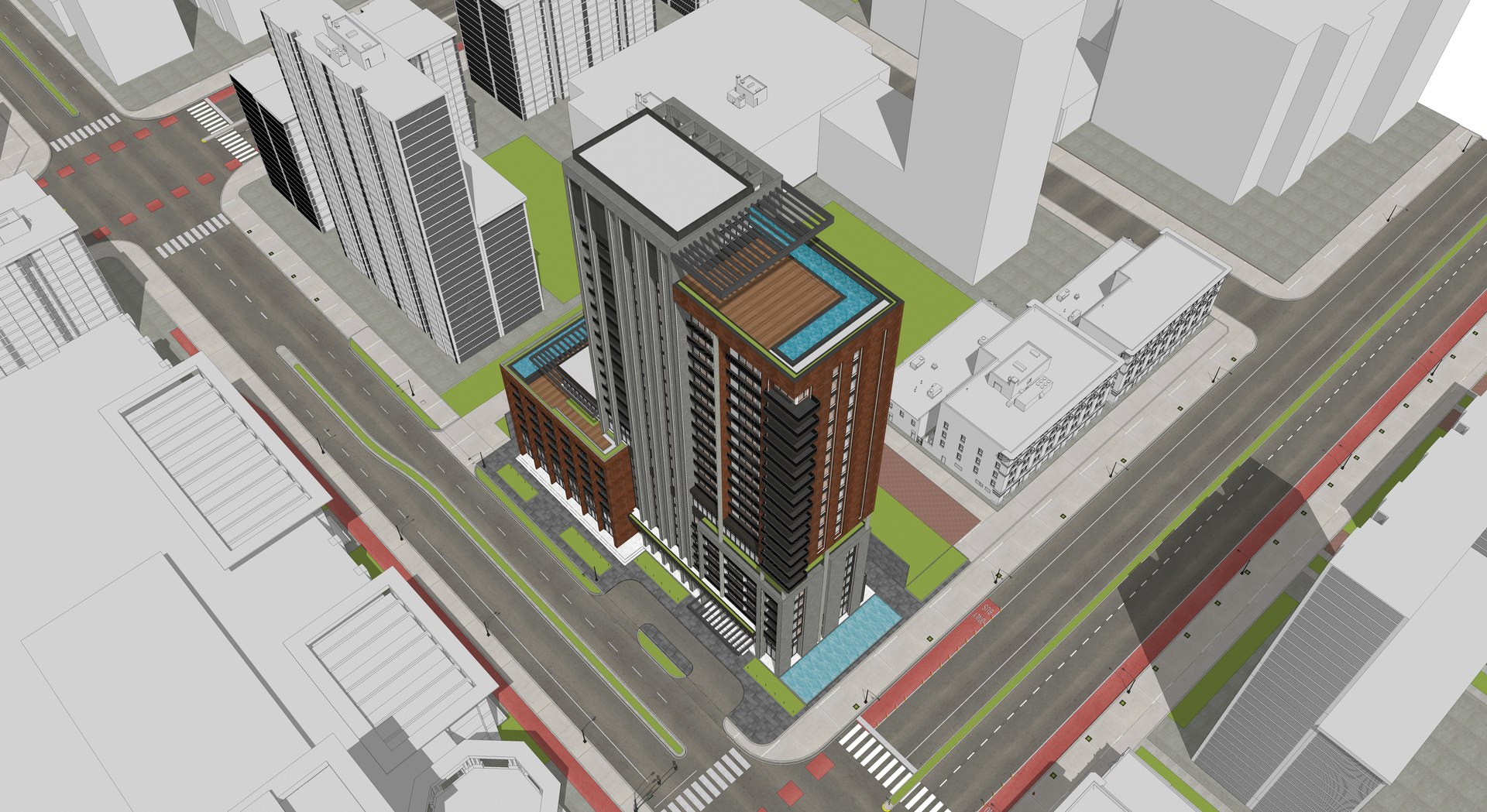 Residential High Rise Building Exterior Scene 3D Model 3D Model ...