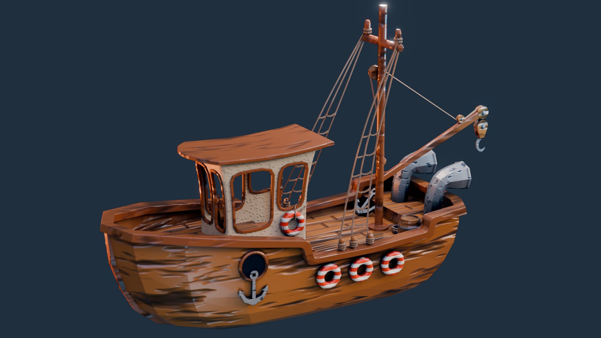 Cartoon Boat 3D Model - TurboSquid 2268260