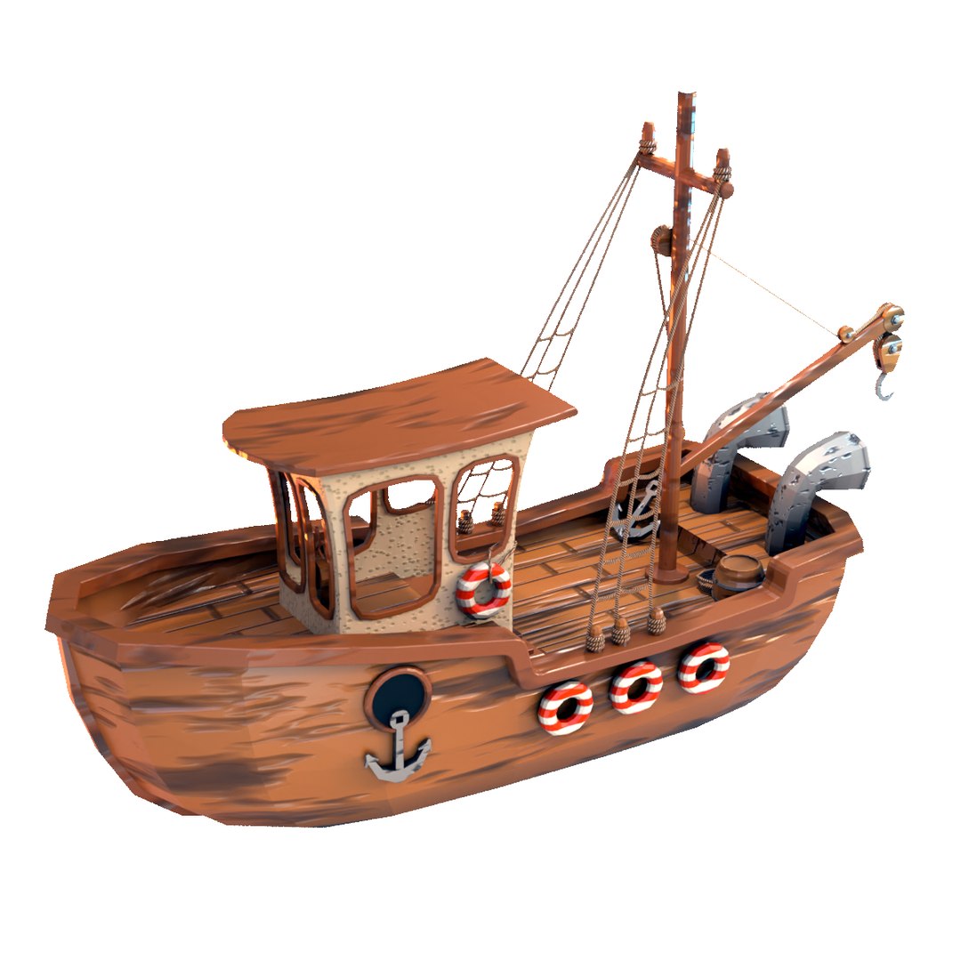Cartoon Boat 3D Model - TurboSquid 2268260