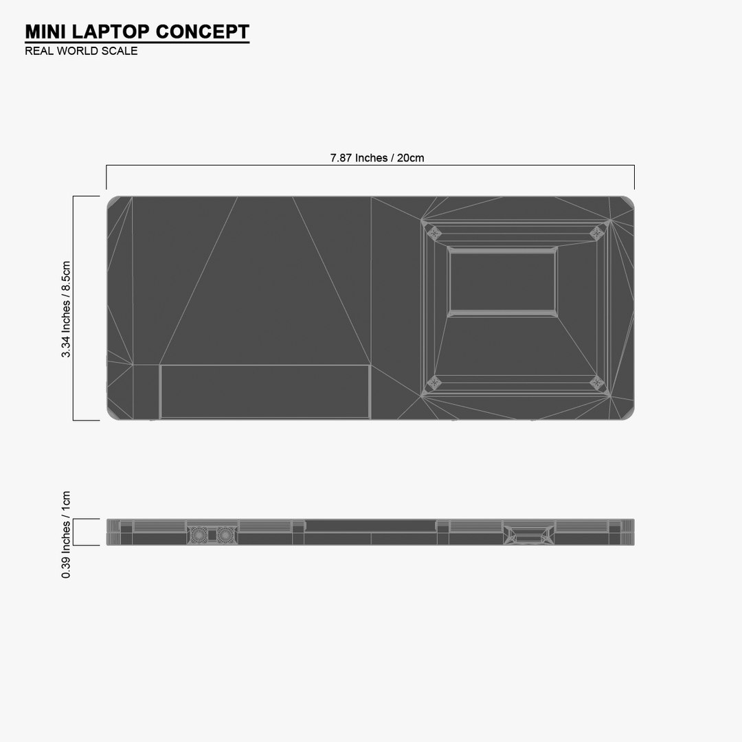 Mini Laptop Concept Computer Screen 3d Obj