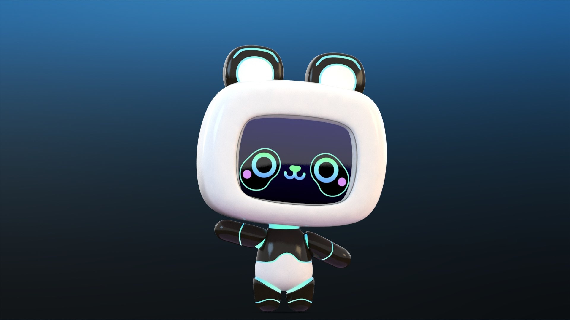 3D Cute Cartoon Robot Bunny Cat Dog Panda Animals Collection Pack ...