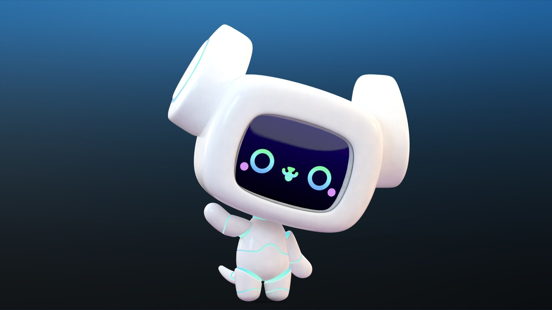 3D Cute Cartoon Robot Bunny Cat Dog Panda Animals Collection Pack ...