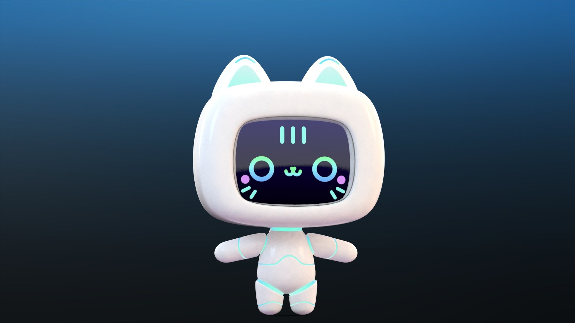 3D Cute Cartoon Robot Bunny Cat Dog Panda Animals Collection Pack ...