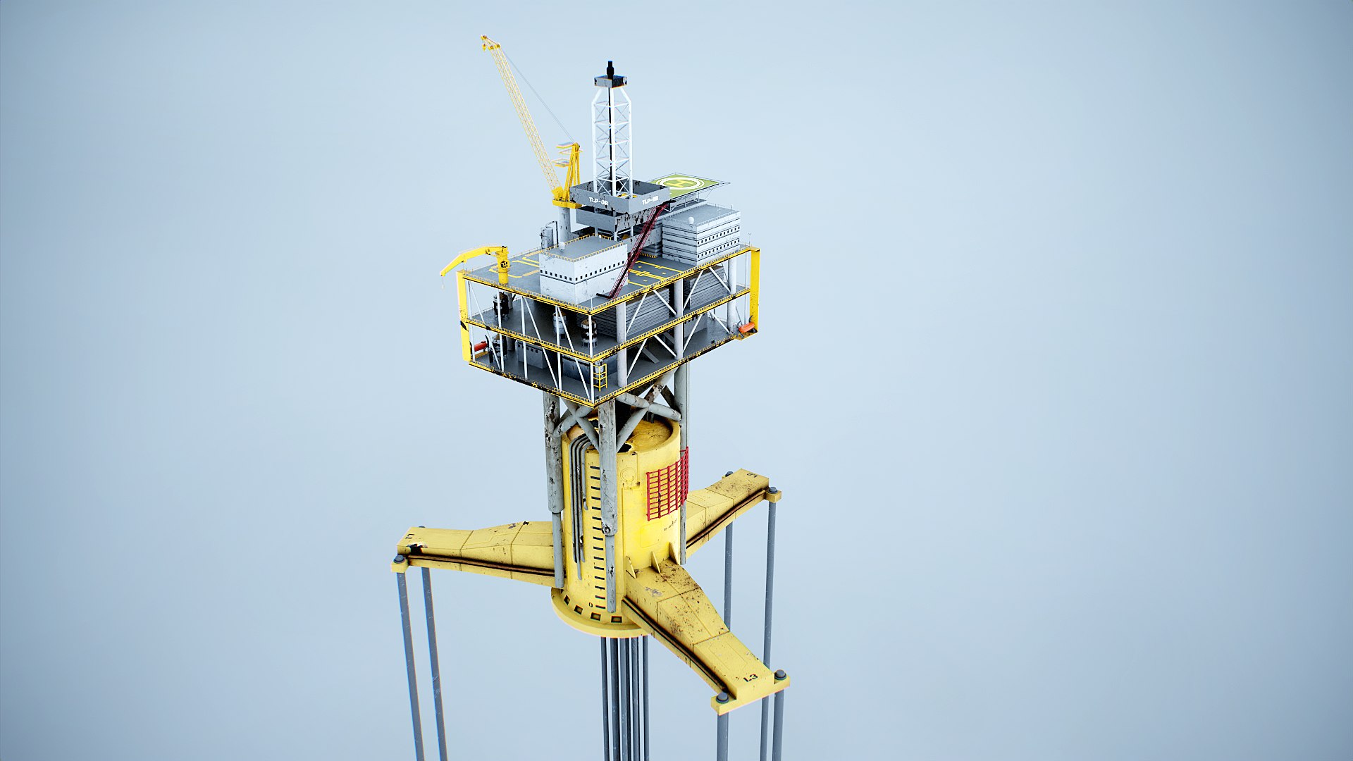 3D Model Old TPL Tension Leg Oil Platform - TurboSquid 2375112