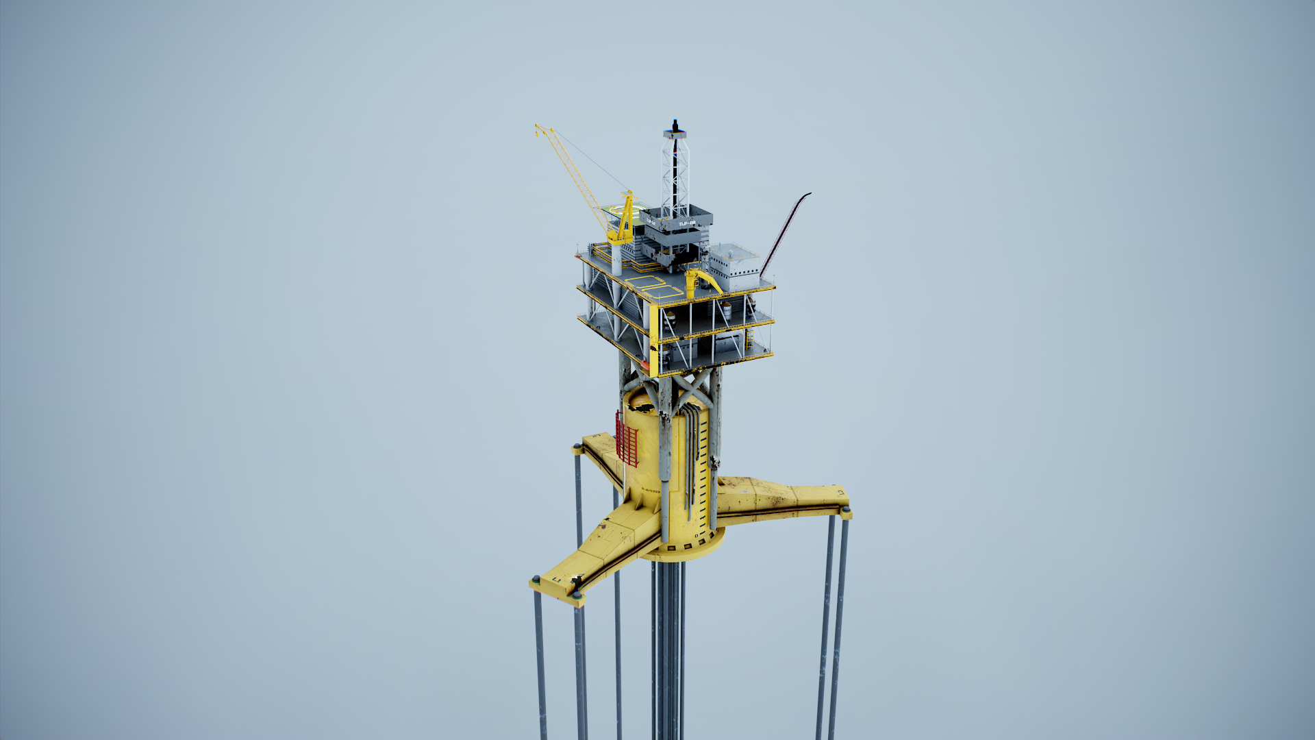 3D Model Old TPL Tension Leg Oil Platform - TurboSquid 2375112