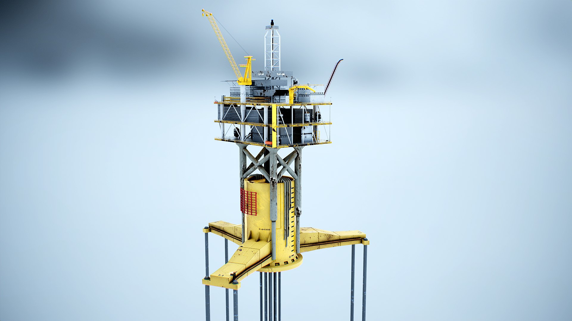 3D Model Old TPL Tension Leg Oil Platform - TurboSquid 2375112