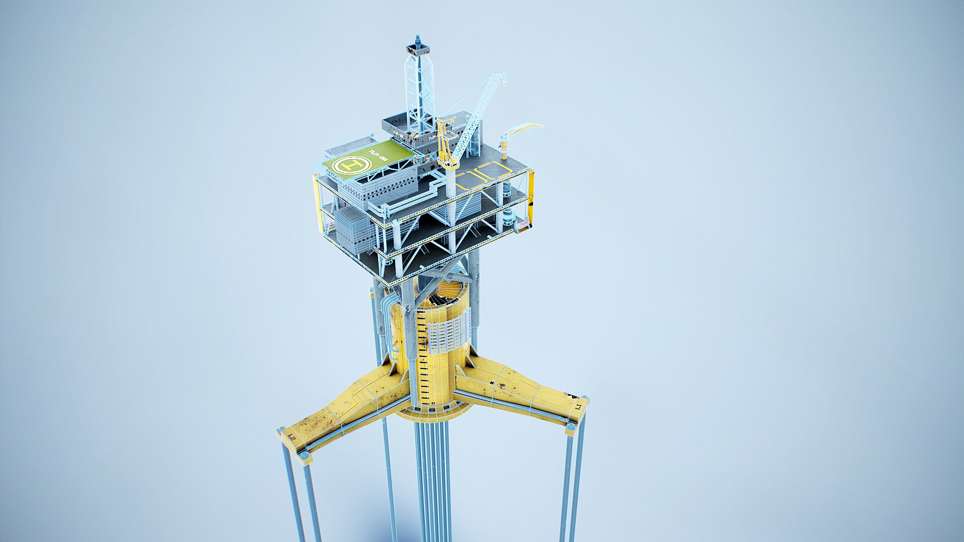 3D Model Old TPL Tension Leg Oil Platform - TurboSquid 2375112