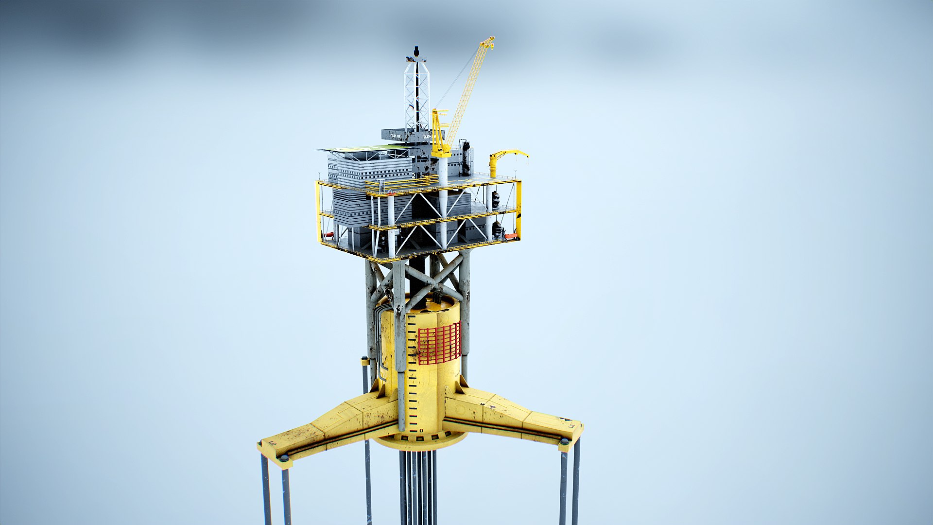 3D Model Old TPL Tension Leg Oil Platform - TurboSquid 2375112