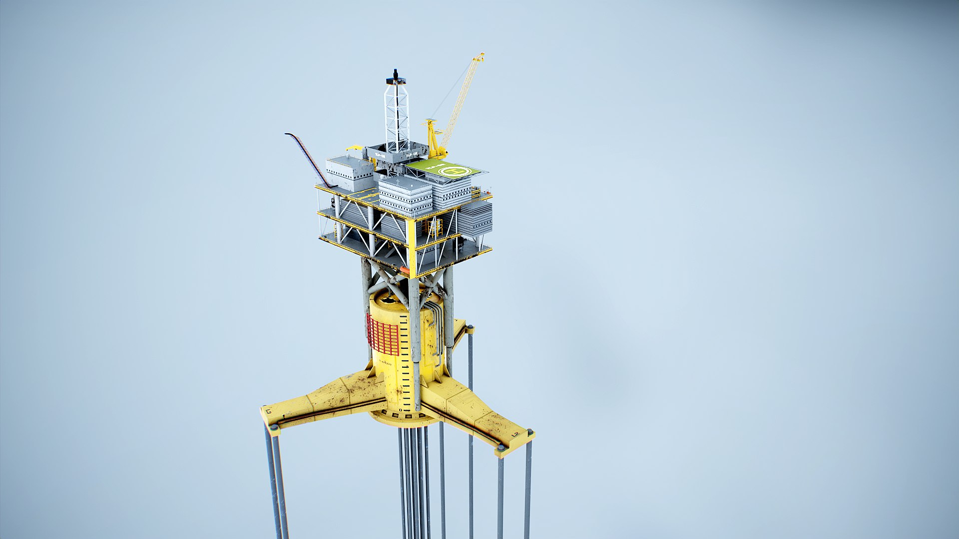 3D Model Old TPL Tension Leg Oil Platform - TurboSquid 2375112