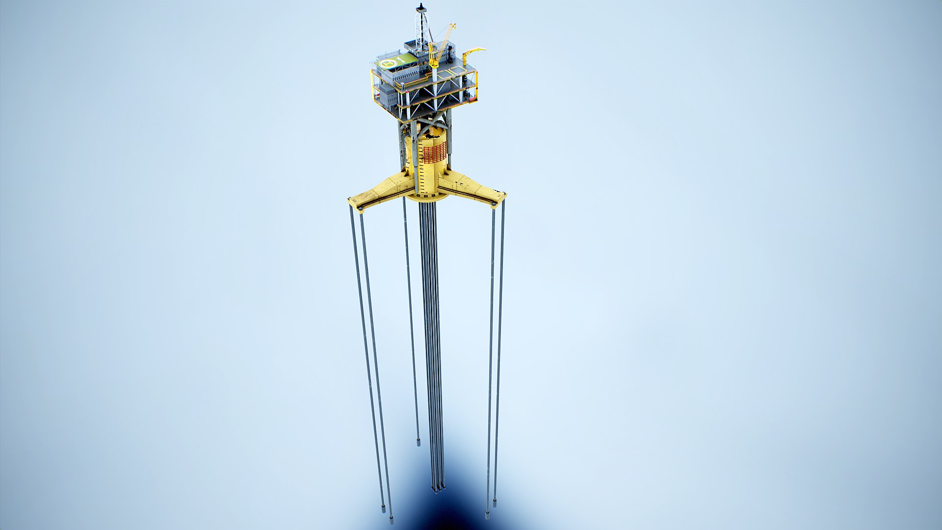 3D Model Old TPL Tension Leg Oil Platform - TurboSquid 2375112