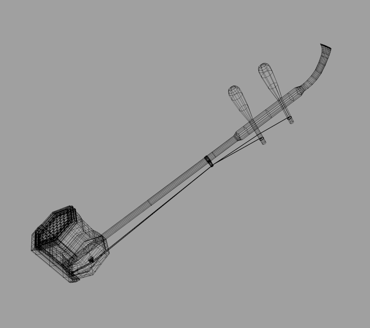 3d Erhu Traditional Chinese Model