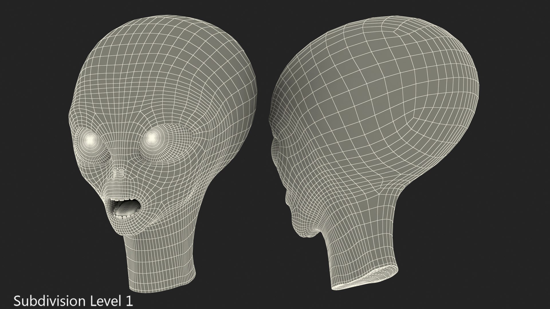 3D cartoon alien head - TurboSquid 1601945