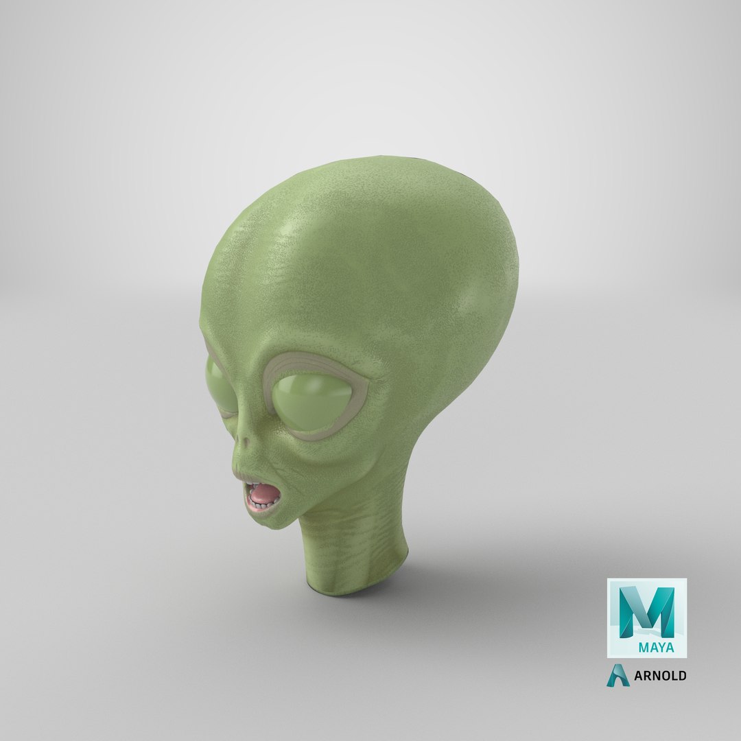 3D Cartoon Alien Head - TurboSquid 1601945
