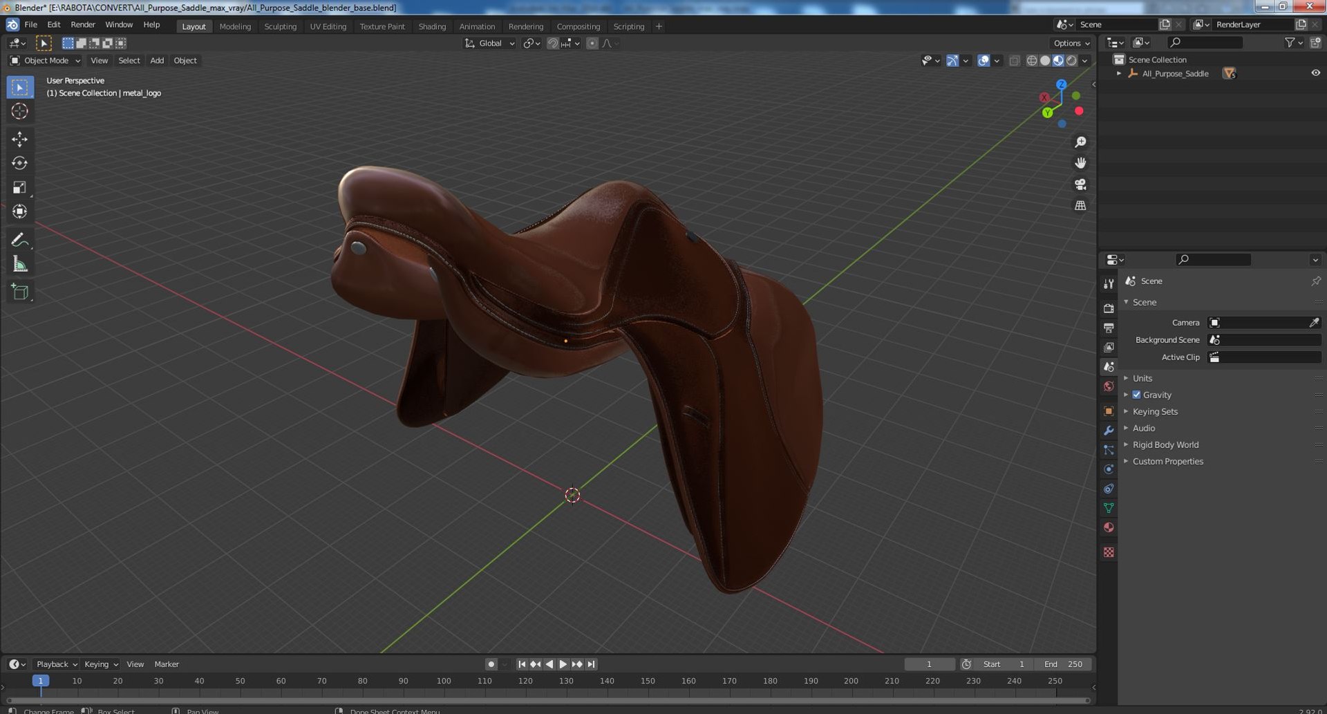 All Purpose Saddle 3D Model - TurboSquid 2167647