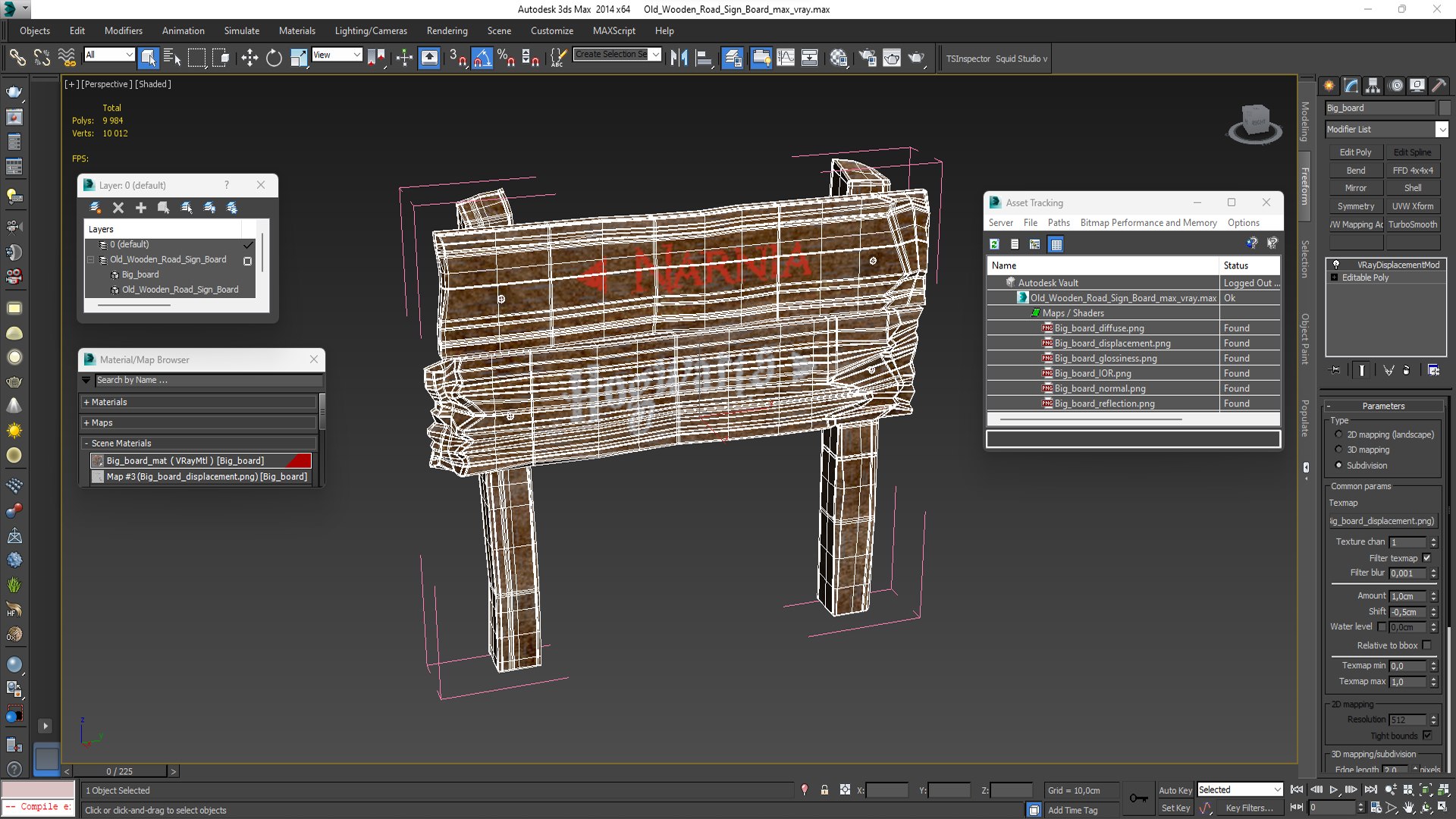 3D model Old Wooden Road Sign Board - TurboSquid 2113694