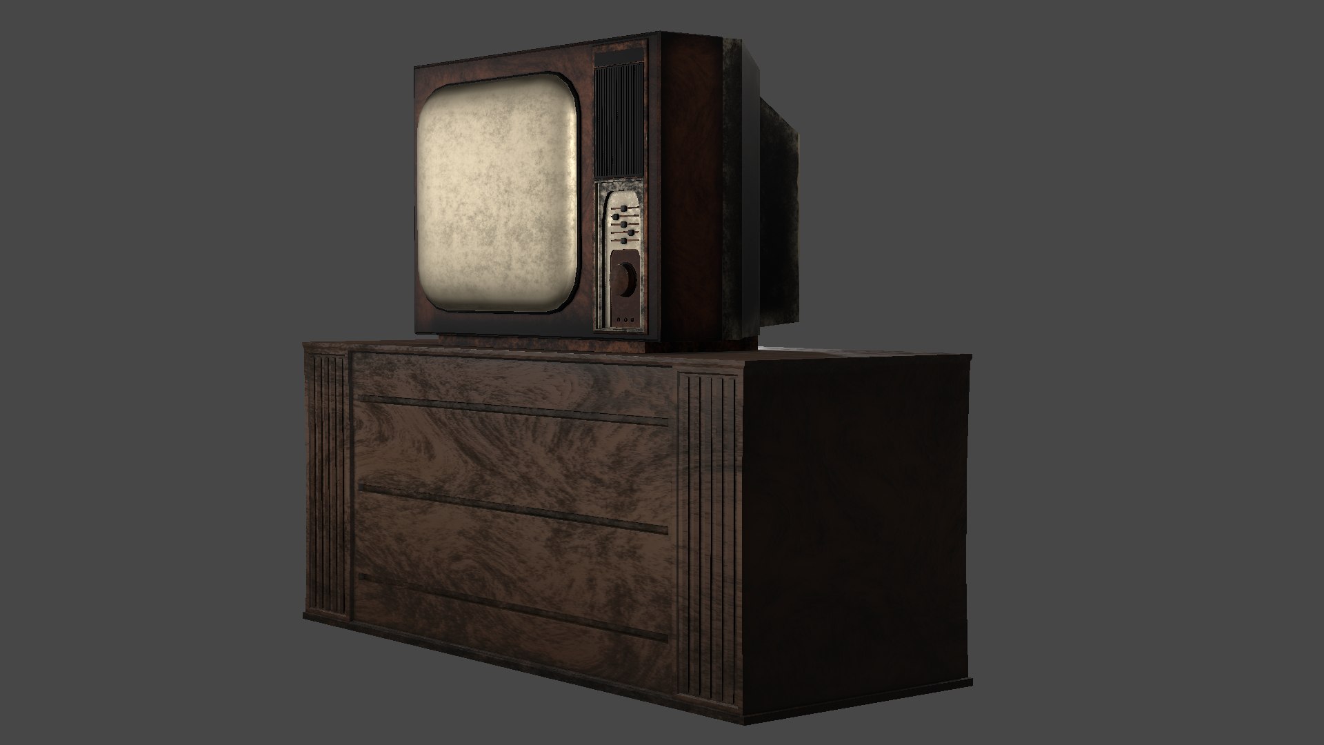 Old Classic Wooden Vintage TV Low Poly 3D Model - TurboSquid 1989152
