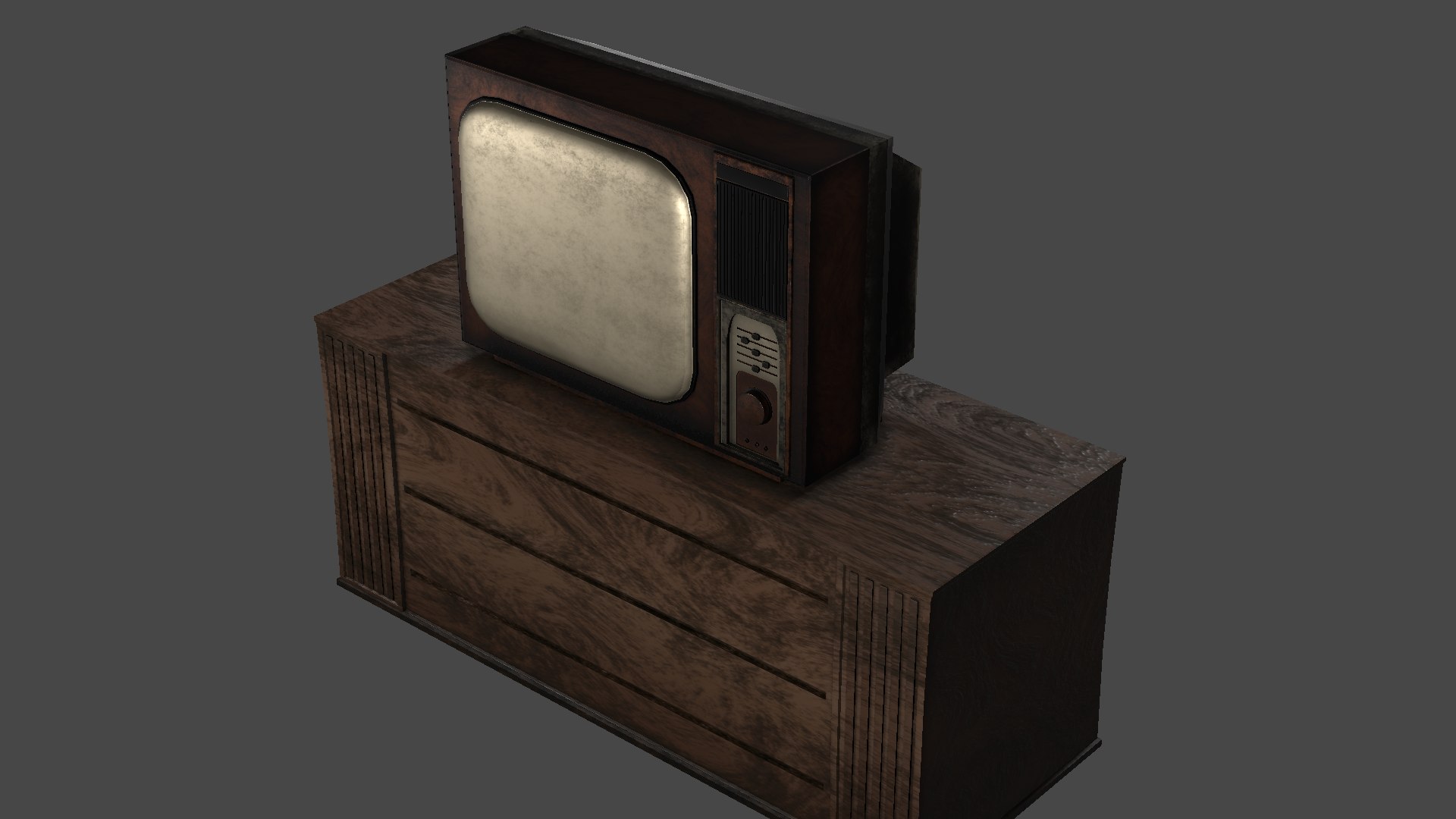 Old Classic Wooden Vintage TV Low Poly 3D Model - TurboSquid 1989152