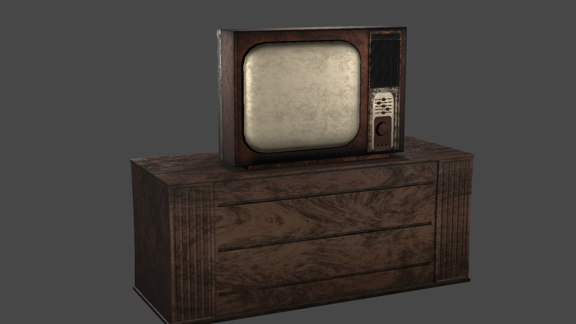 Old Classic Wooden Vintage TV Low Poly 3D Model - TurboSquid 1989152