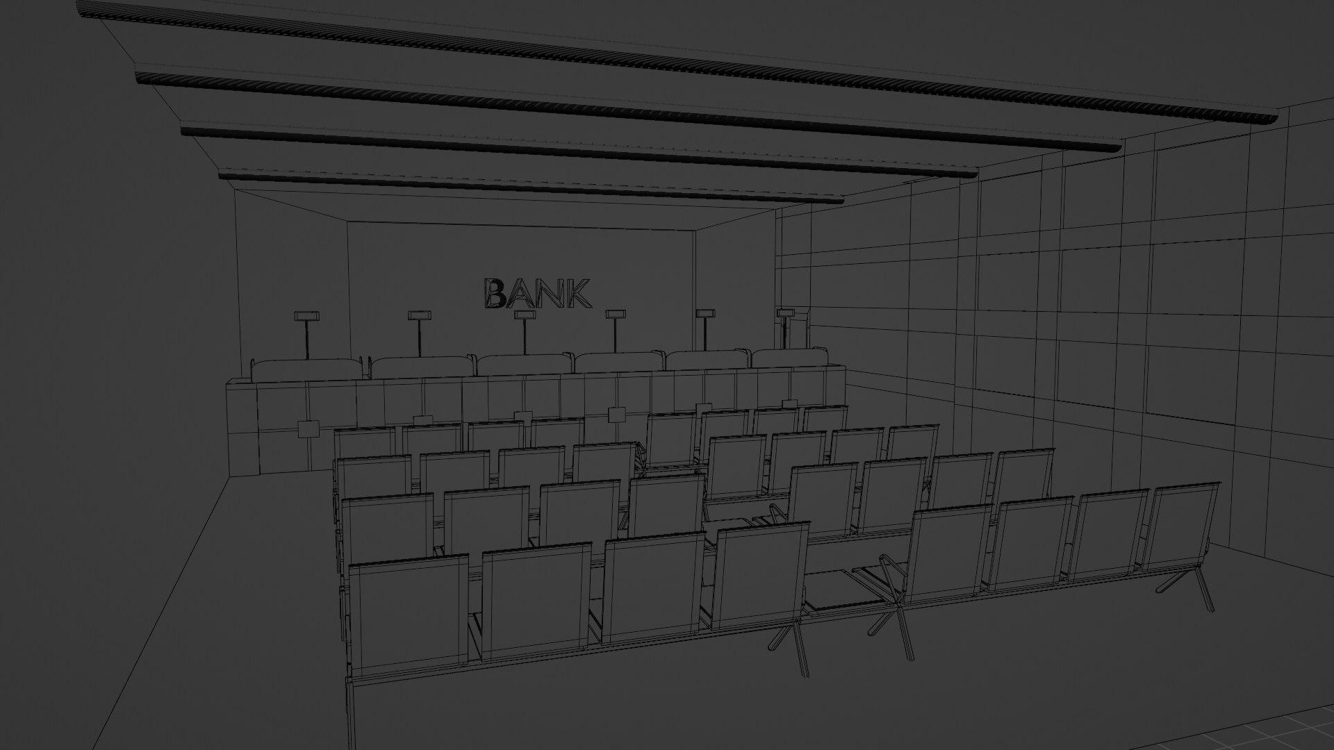 3D Bank Interior Model - TurboSquid 1923600
