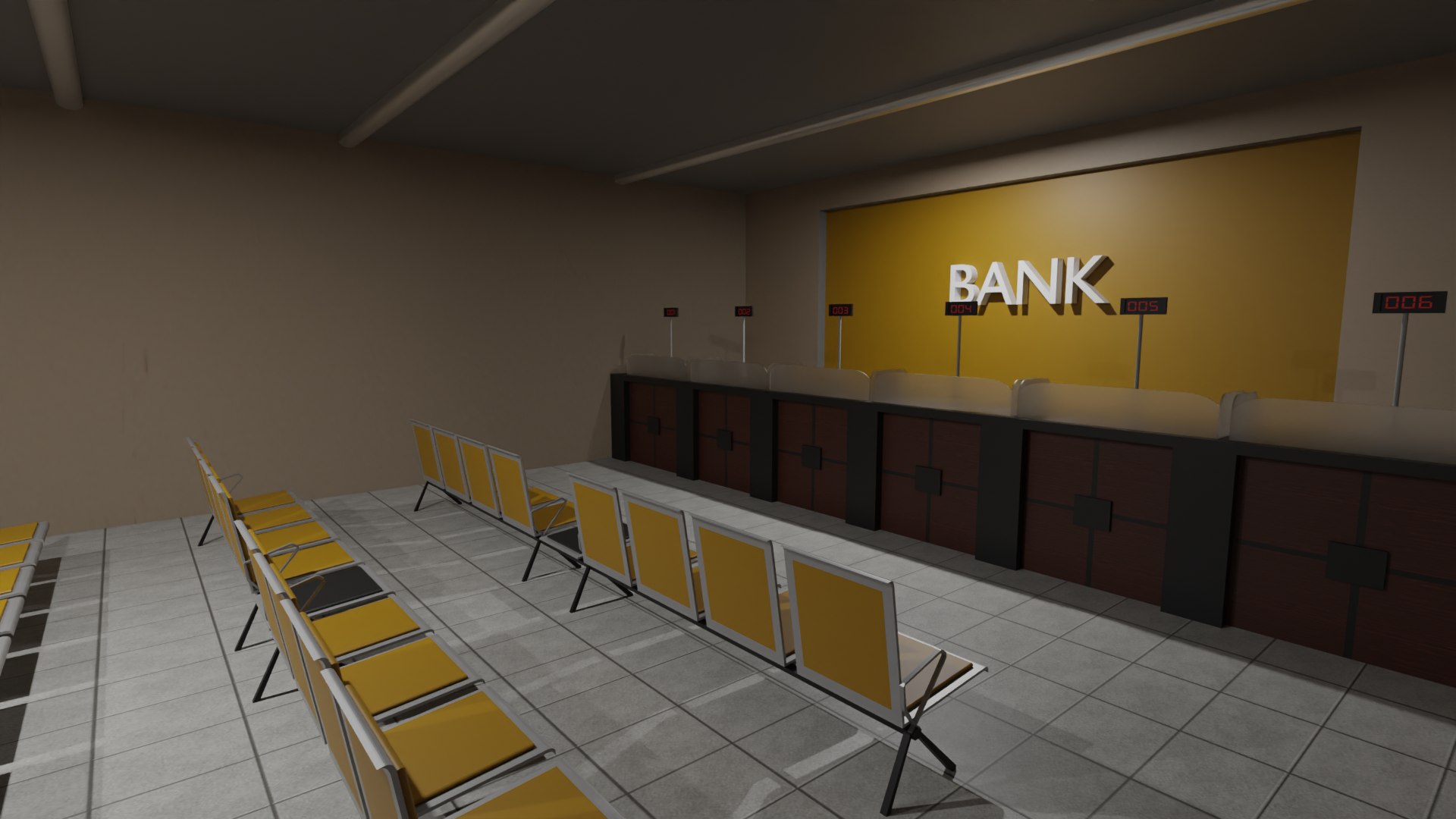3D Bank Interior Model - TurboSquid 1923600