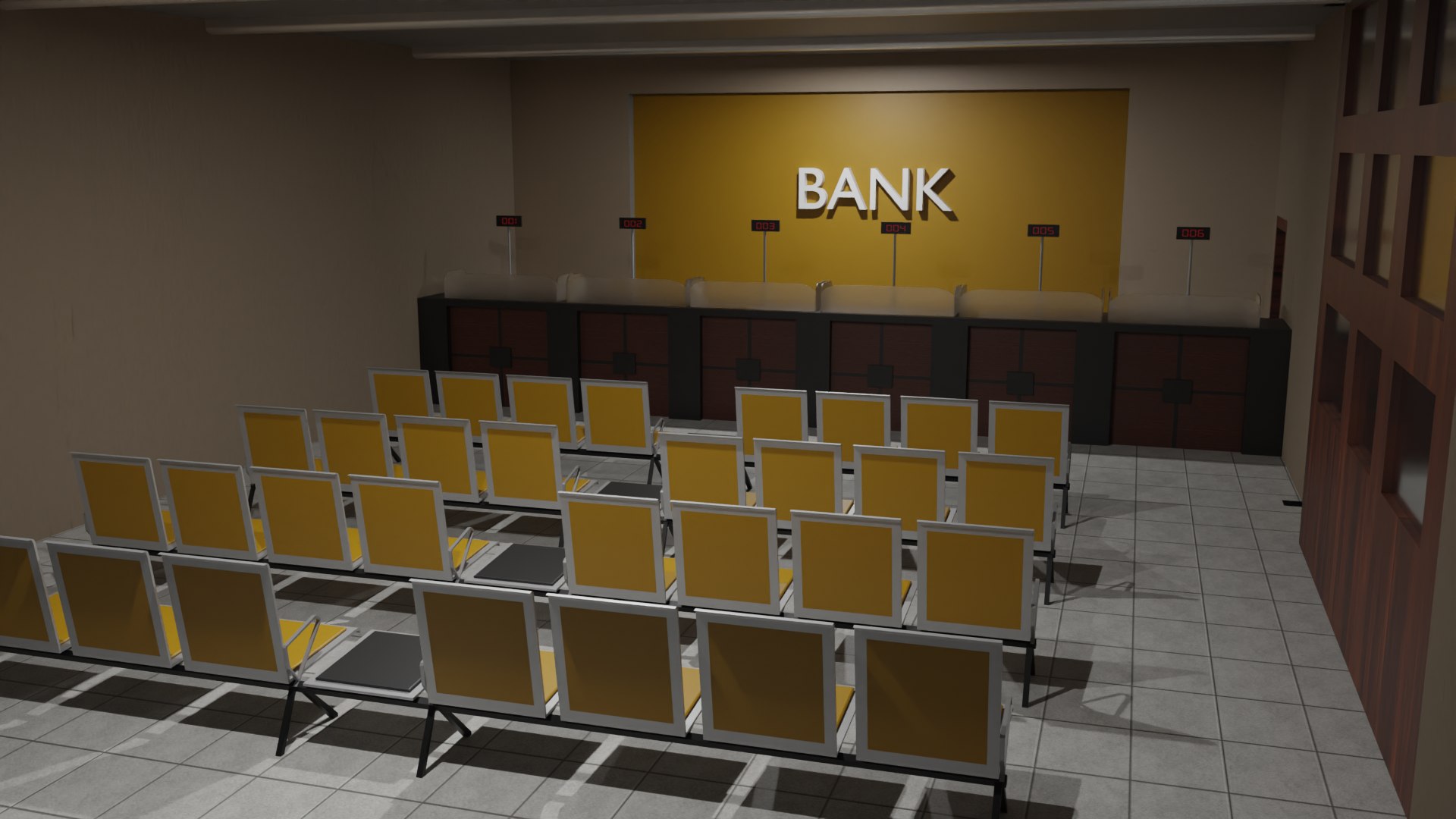 3D Bank Interior Model - TurboSquid 1923600