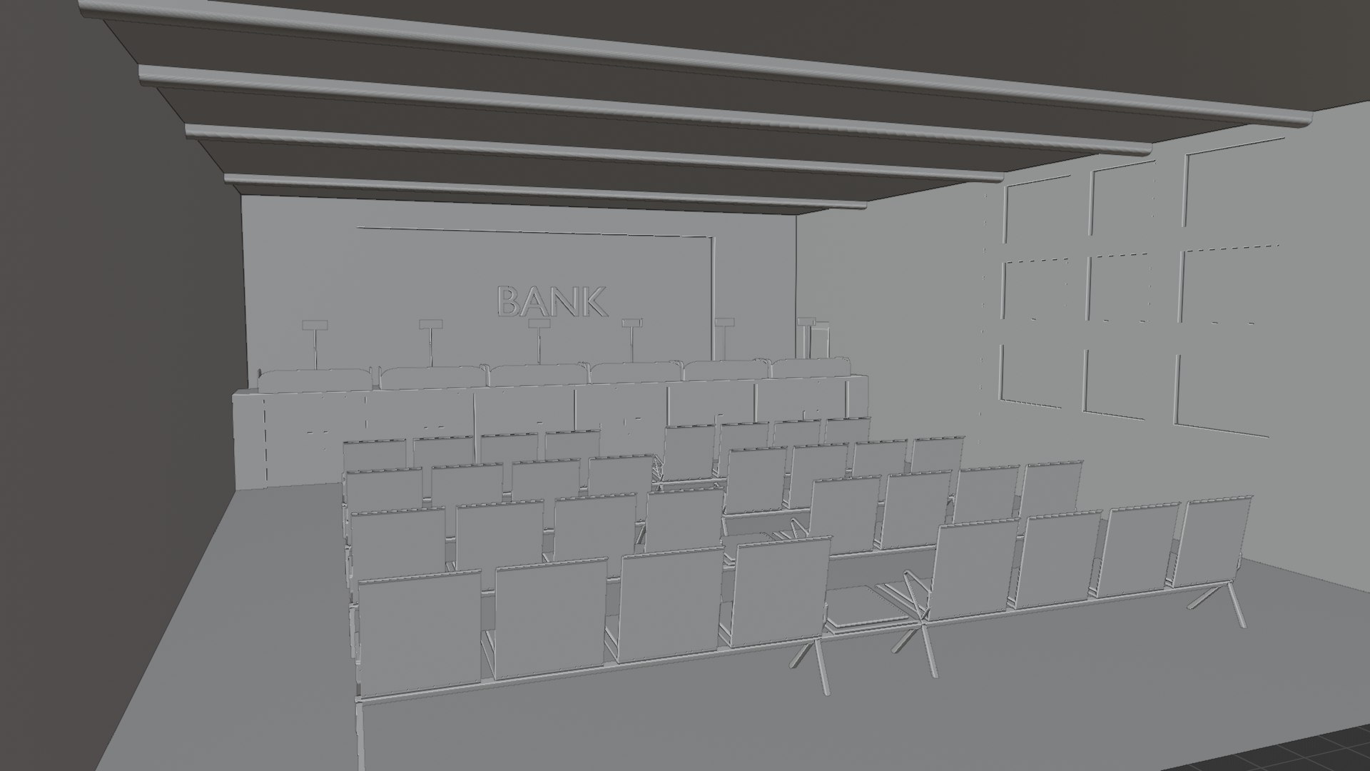3D Bank Interior Model - TurboSquid 1923600