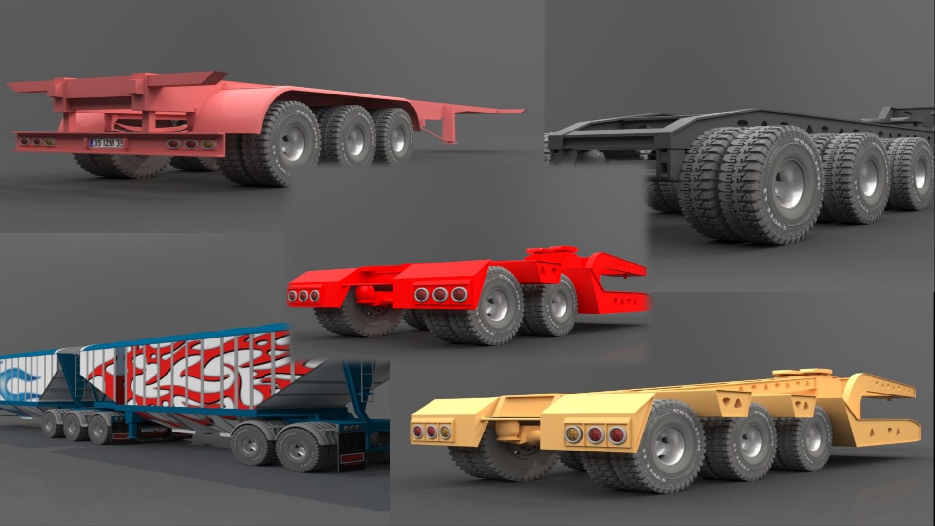 Trailers Trailking Set Model - TurboSquid 1717473