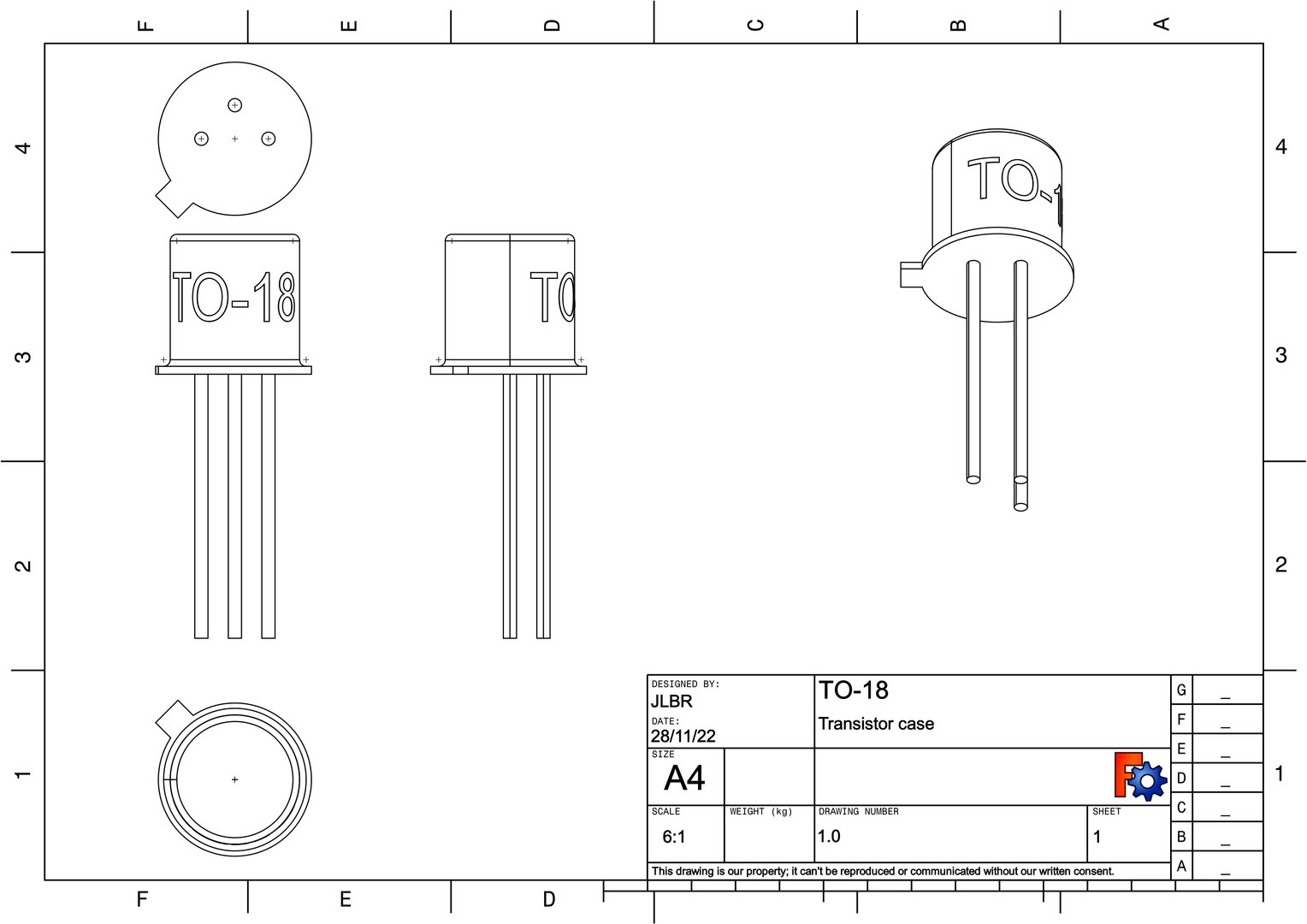 3D TO18 Transistor Case - TurboSquid 1999106