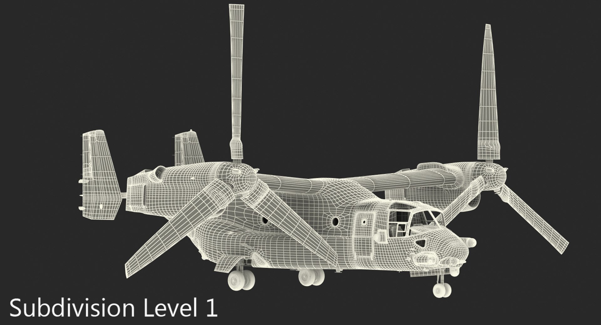 3d model military transport aircraft v-22 osprey