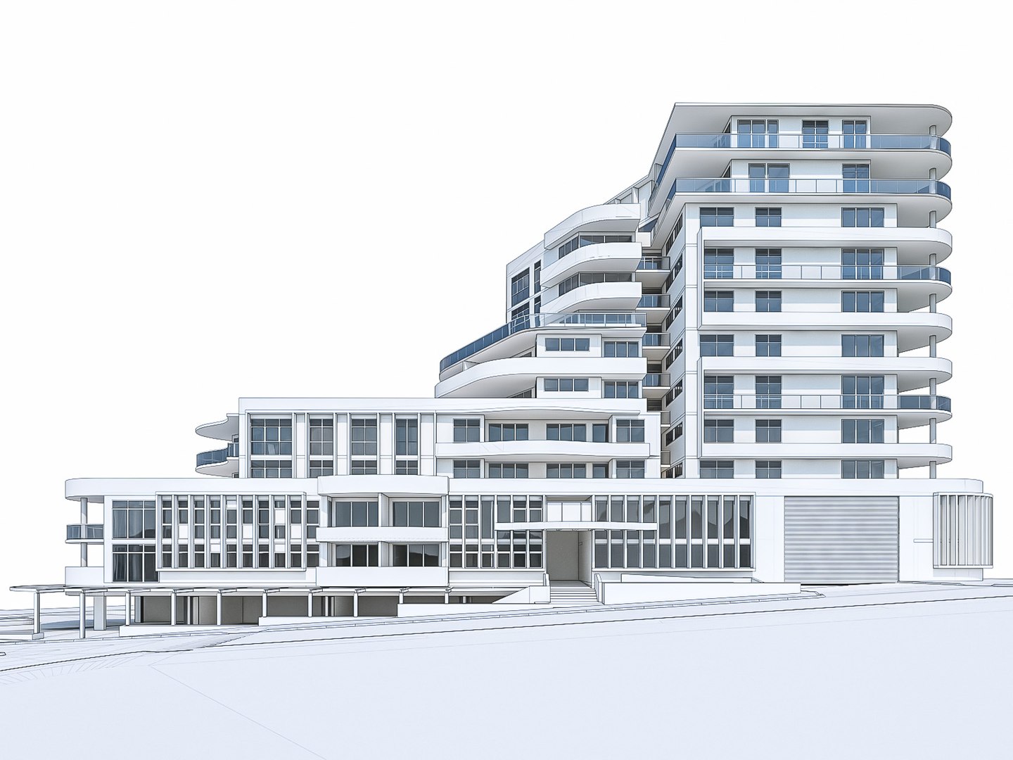 Modern Apartment Building 02 3D Model - TurboSquid 1751250