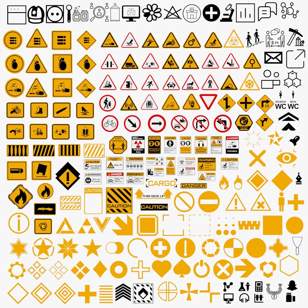 3D Model Polygon Decals 202 Pieces - Collection 3 - TurboSquid 2346713