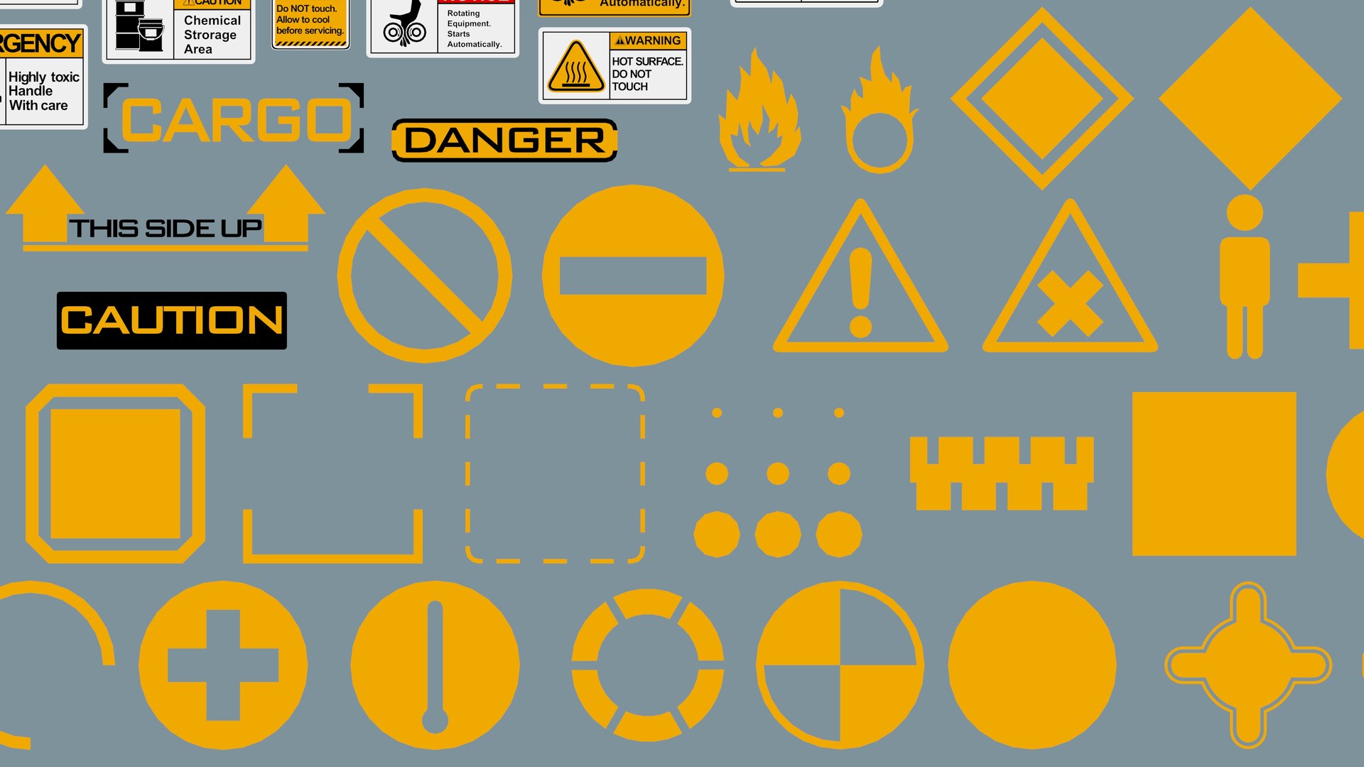 3D Model Polygon Decals 202 Pieces - Collection 3 - TurboSquid 2346713