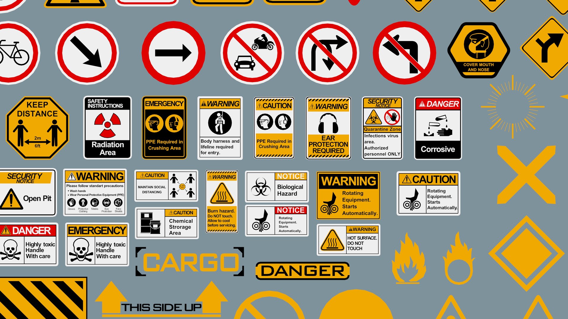 3D Model Polygon Decals 202 Pieces - Collection 3 - TurboSquid 2346713