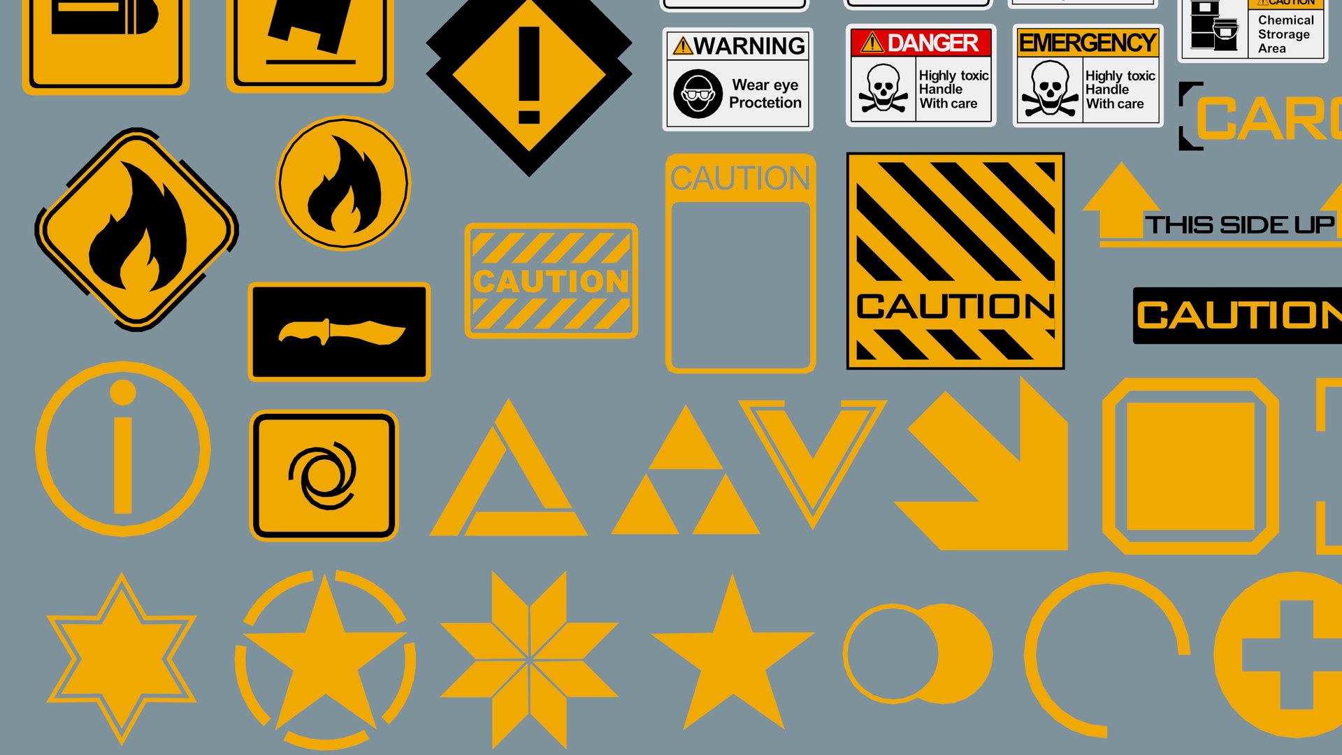 3D Model Polygon Decals 202 Pieces - Collection 3 - TurboSquid 2346713