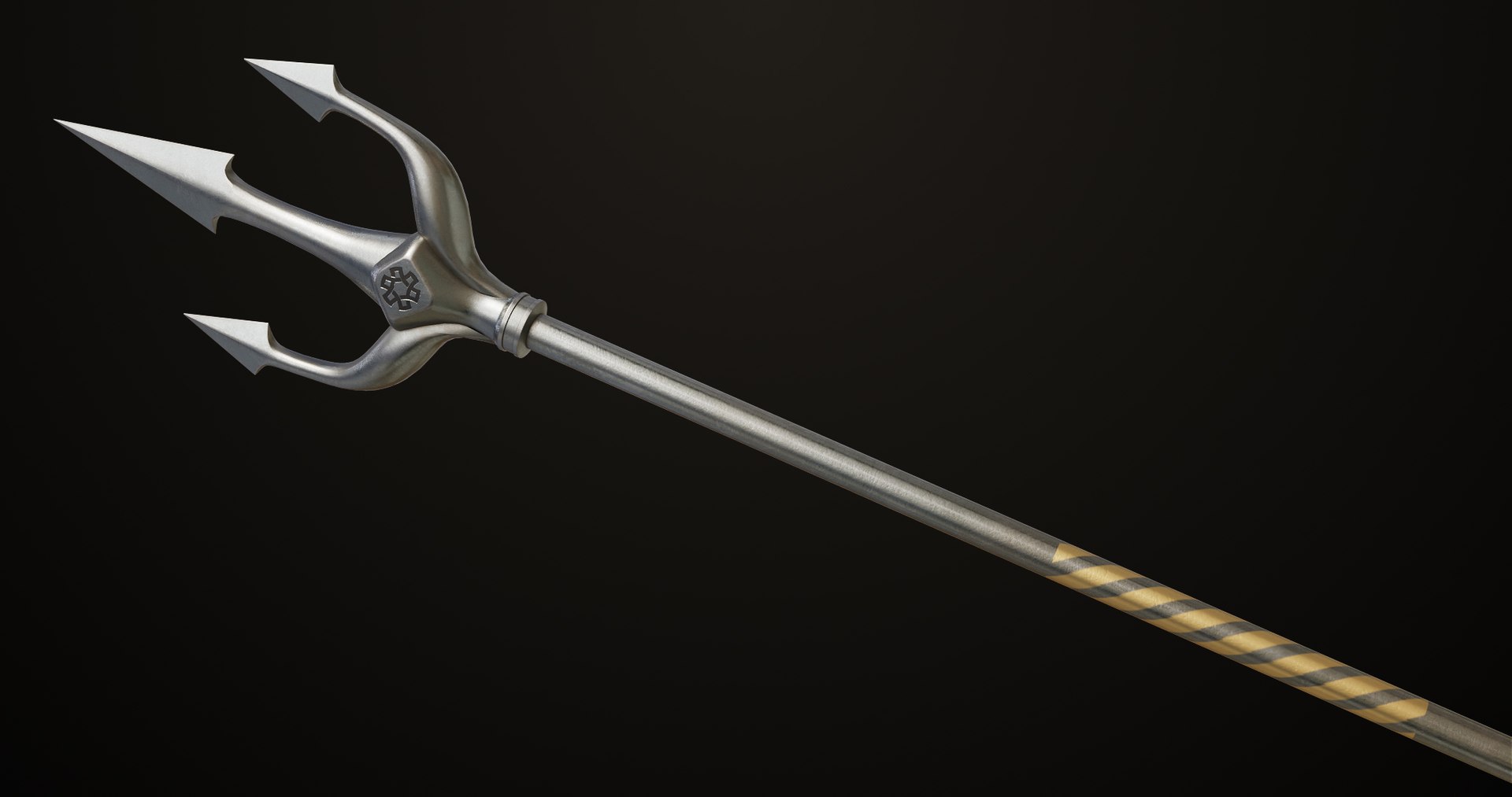 3D Model Trident 03 Silver All PBR Unity UE Textures Included ...