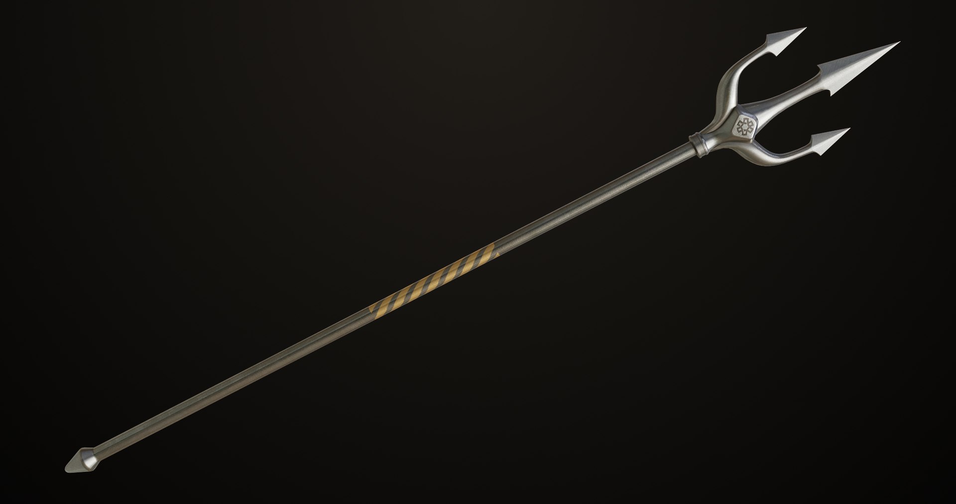 3D Model Trident 03 Silver All PBR Unity UE Textures Included ...