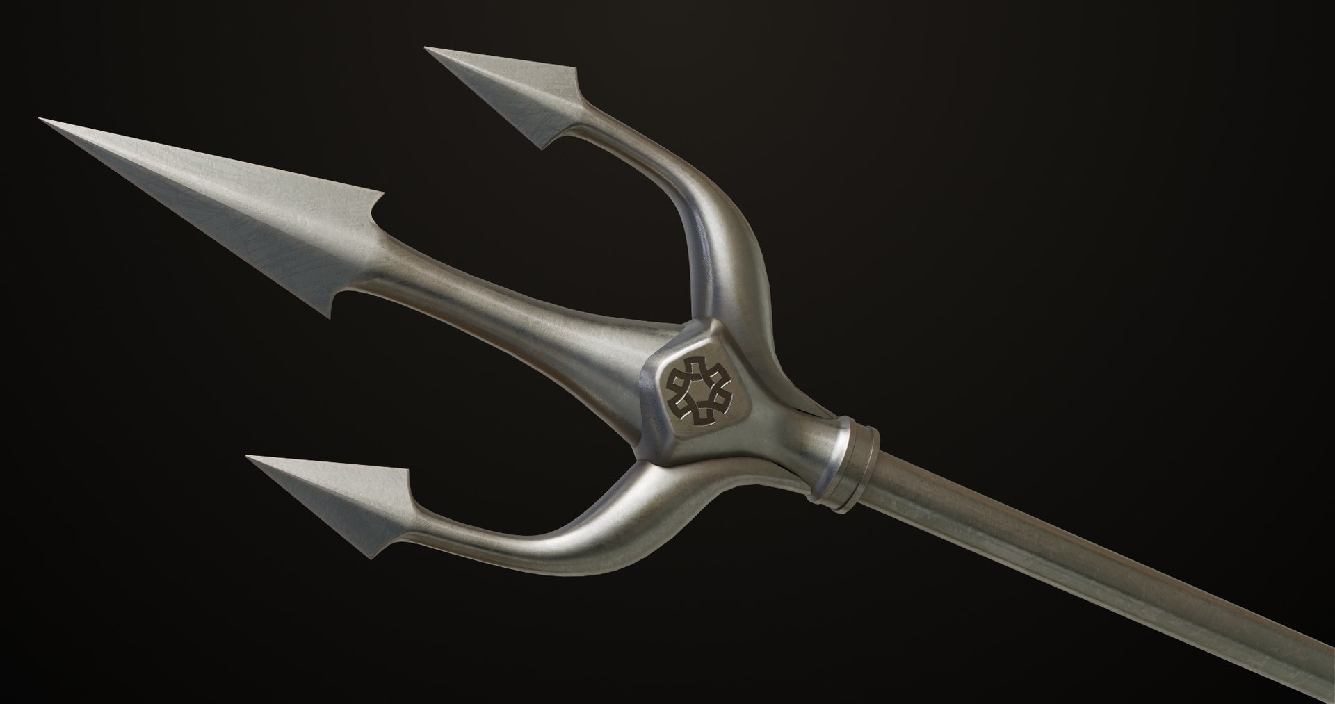 3D Model Trident 03 Silver All PBR Unity UE Textures Included ...